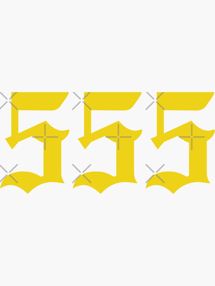 "Number 555 Change - Numerology 555 In Gold Tattoo" Sticker for Sale by ...