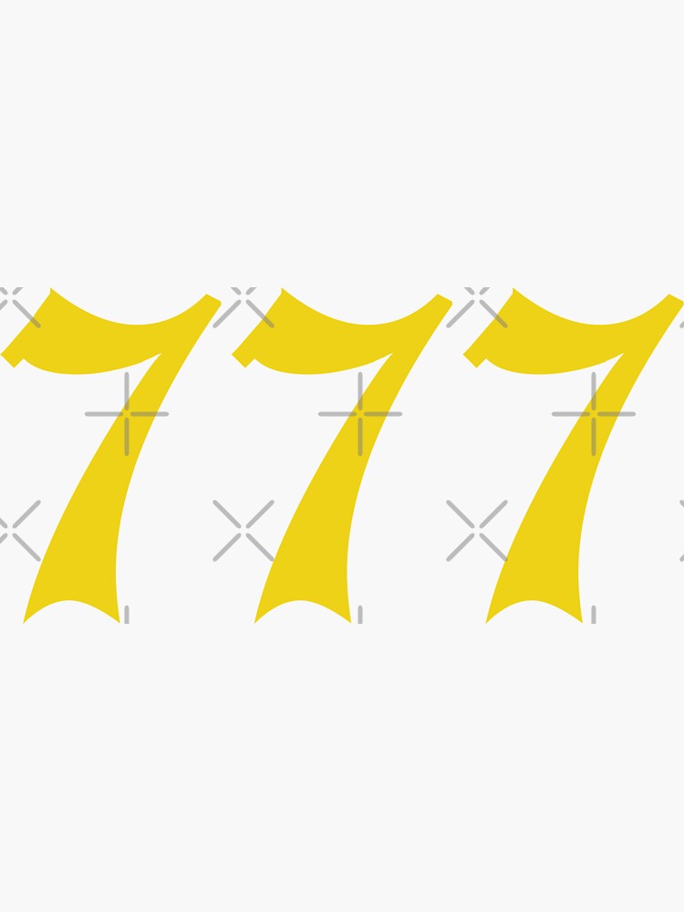 "Number 777 Luck - Numerology 777 In Gold Tattoo" Sticker for Sale by ...