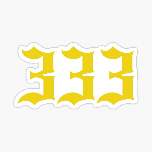 "Number 333 Support - Numerology 333 In Gold Tattoo" Sticker for Sale ...