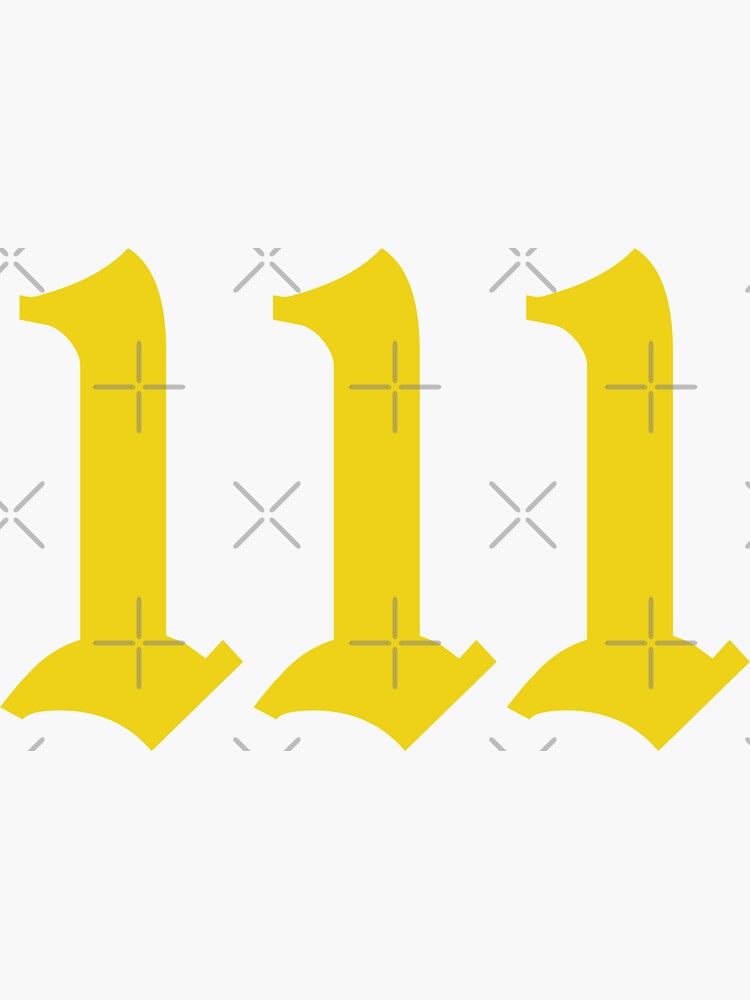 "Number 111 Intuition - Numerology 111 In Gold Tattoo" Sticker for Sale ...