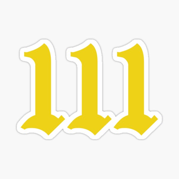 "Number 111 Intuition - Numerology 111 In Gold Tattoo" Sticker for Sale ...