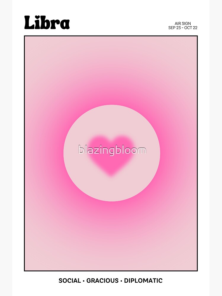 "Libra Astrology Heart Aura" Sticker for Sale by blazingbloom | Redbubble