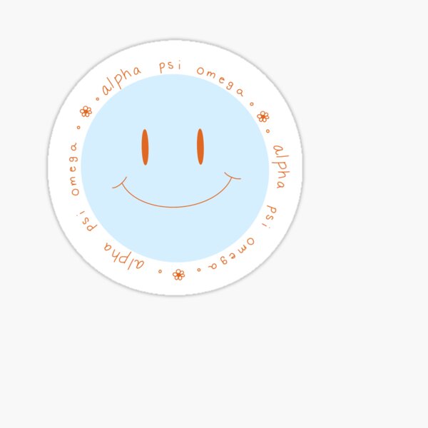 "Blue and Amber Alpha Psi Omega Smiley Face " Sticker for Sale by ells ...
