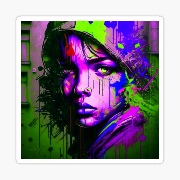 "GRAFFITI PURPLE, Modern Graffiti Art" Sticker for Sale by ...