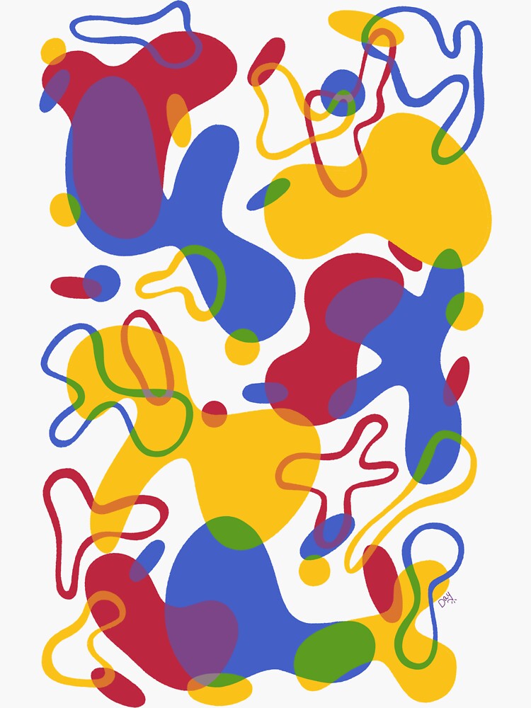 "Rainbow Blob Party" Sticker for Sale by ollie-day-art | Redbubble