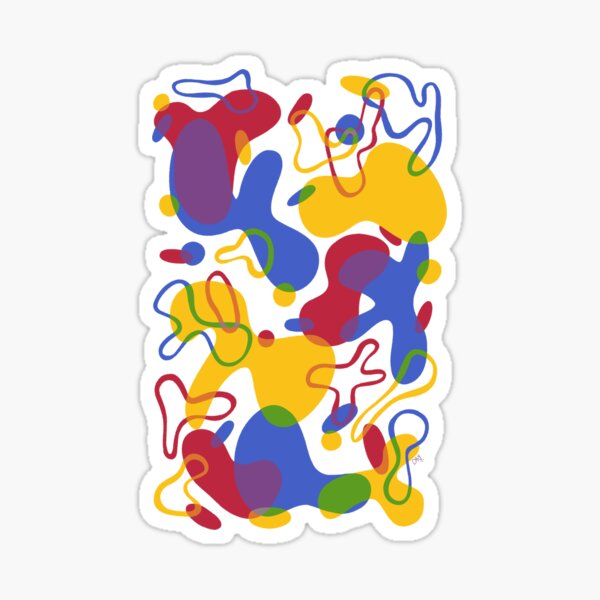 "Rainbow Blob Party" Sticker for Sale by ollie-day-art | Redbubble