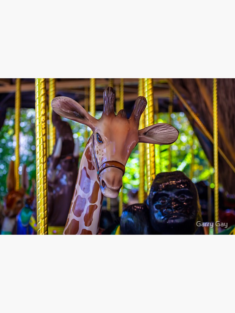 "Giraffe Carousel Amusement ride" Sticker for Sale by photogarry ...