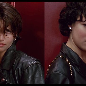 "Bound movie (1996) Corky (Gina Gershon) meeting Violet (Jennifer Tilly) in the elevator at the ...