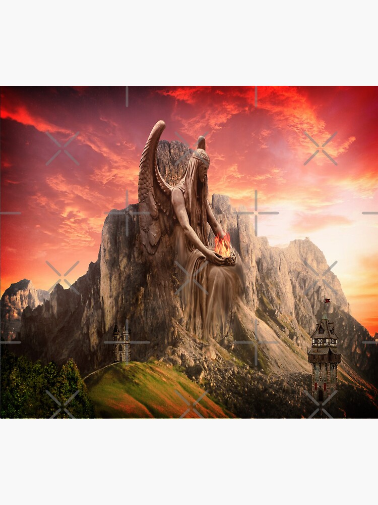 "Sci Fi Fantasy Stone Guardian Angel" Sticker for Sale by Kayadesignsja ...