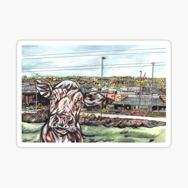 Mcdonalds Cows Sticker For Sale By Ricedrawings Redbubble