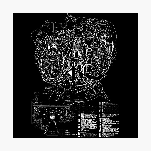 "Raptor Engine Starship - Diagram Engine starship" Photographic Print ...