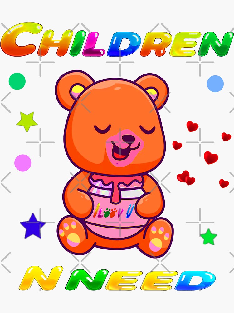 "Children in need - Pudsey bear " Sticker for Sale by elegance-world ...