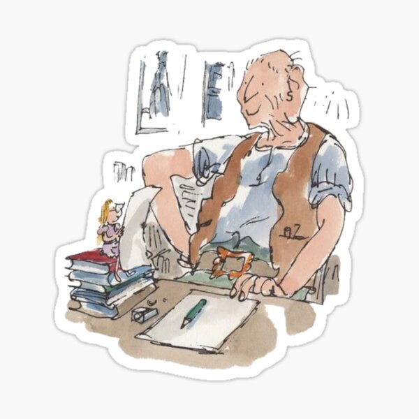 "BFG and Sophie 2 - Roald Dahl" Sticker for Sale by CreativiaC | Redbubble