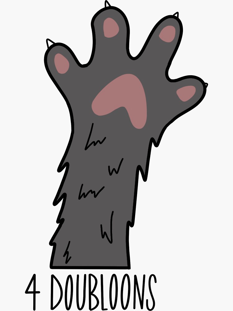 "4 Doubloons cat paw" Sticker for Sale by kaitlyng626 | Redbubble