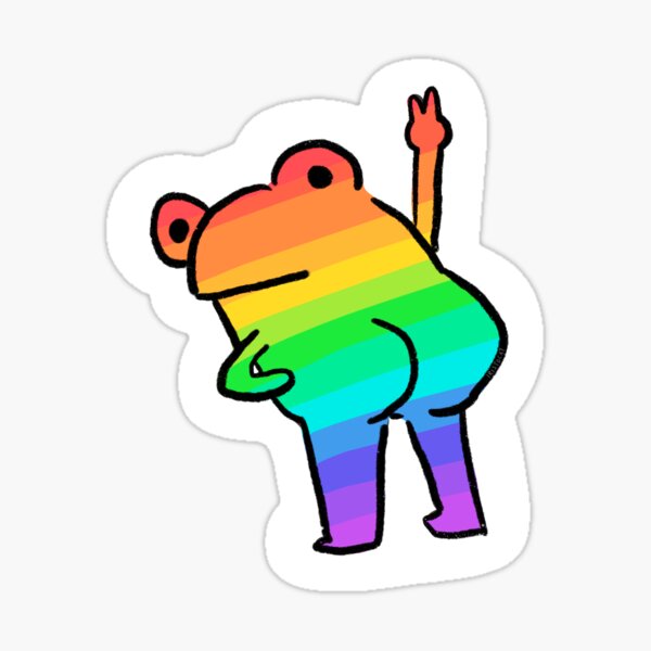 "Cheeky Frog | Rainbow Striped Frog" Sticker for Sale by iristocat ...
