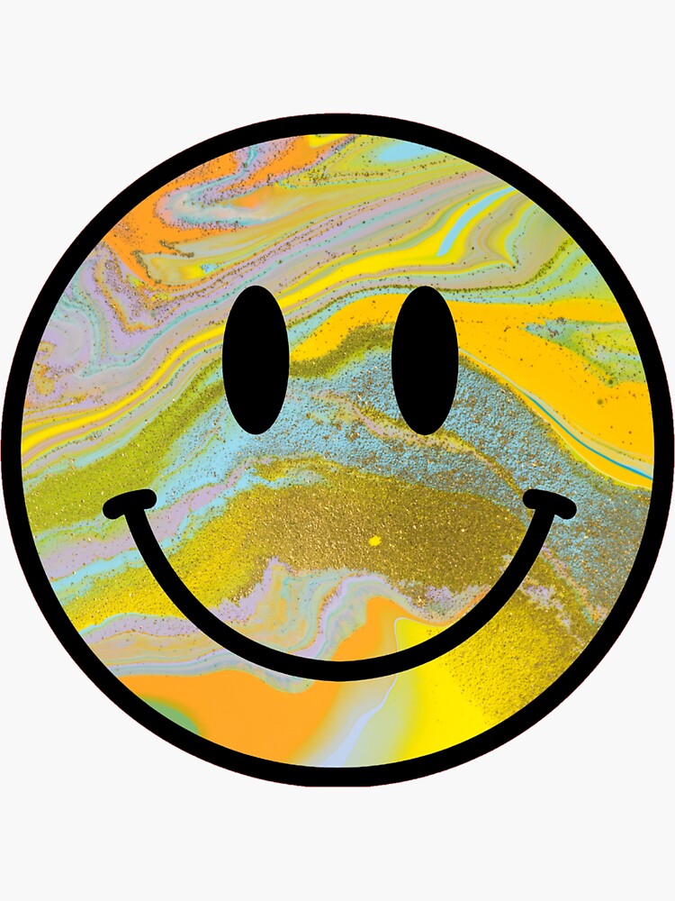 "Gold Marble Smiley Face , Hippie ,Tiedye, Trippy ,Psychedelic, Groovy ...