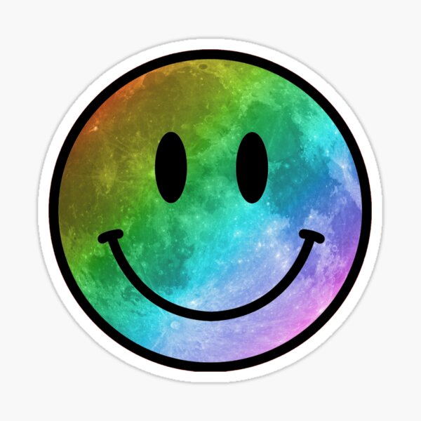 "Rainbow moon Smiley Face , Hippie ,Tiedye, Trippy ,Psychedelic, Groovy ...