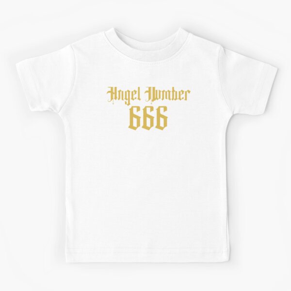 "666 Angel Number Numerology - 666 Gold Gothic Tattoo " Kids T-Shirt ...