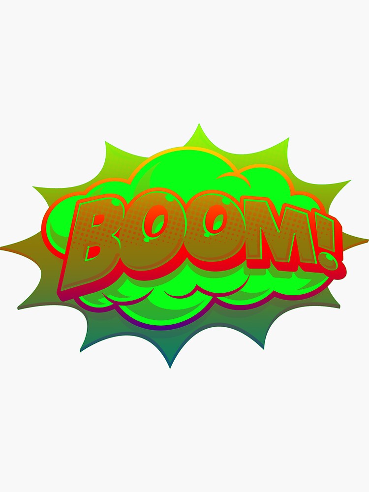"BOOM - strip style" Sticker for Sale by MartyDesign | Redbubble