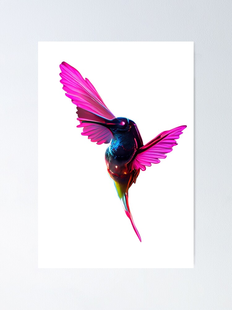 "Neon Hummingbird" Poster for Sale by alxndraai | Redbubble