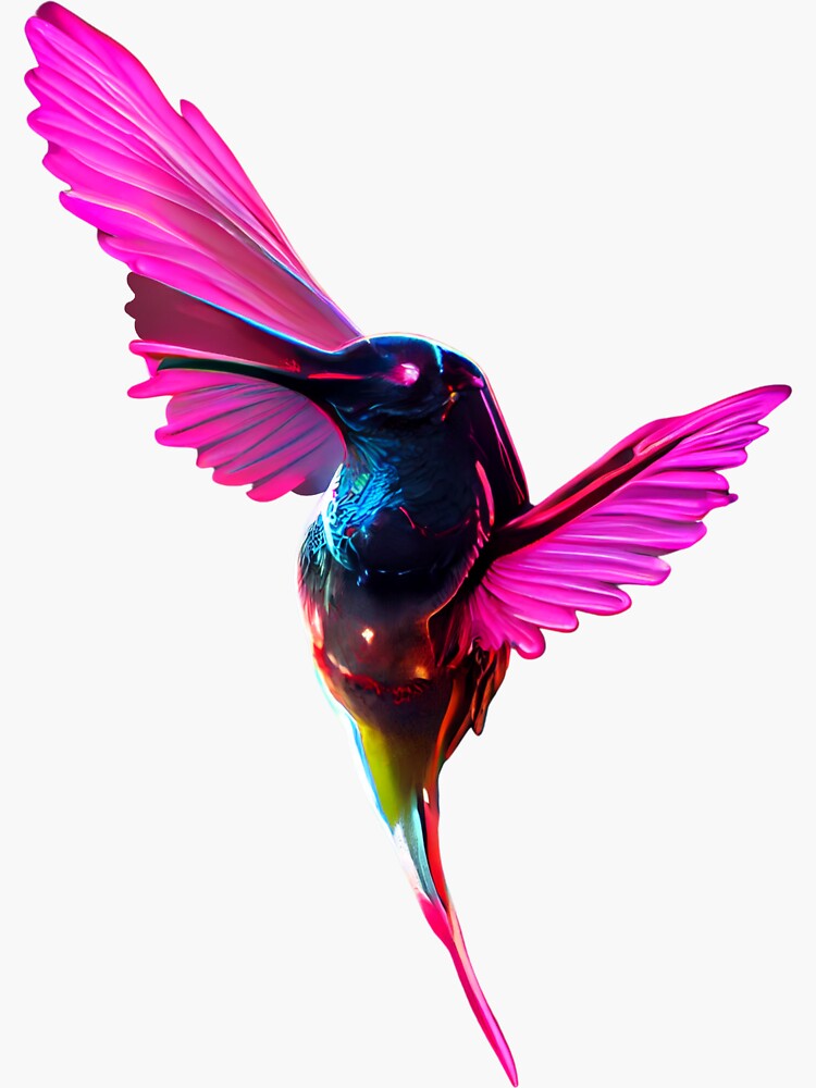 "Neon Hummingbird" Sticker for Sale by alxndraai | Redbubble