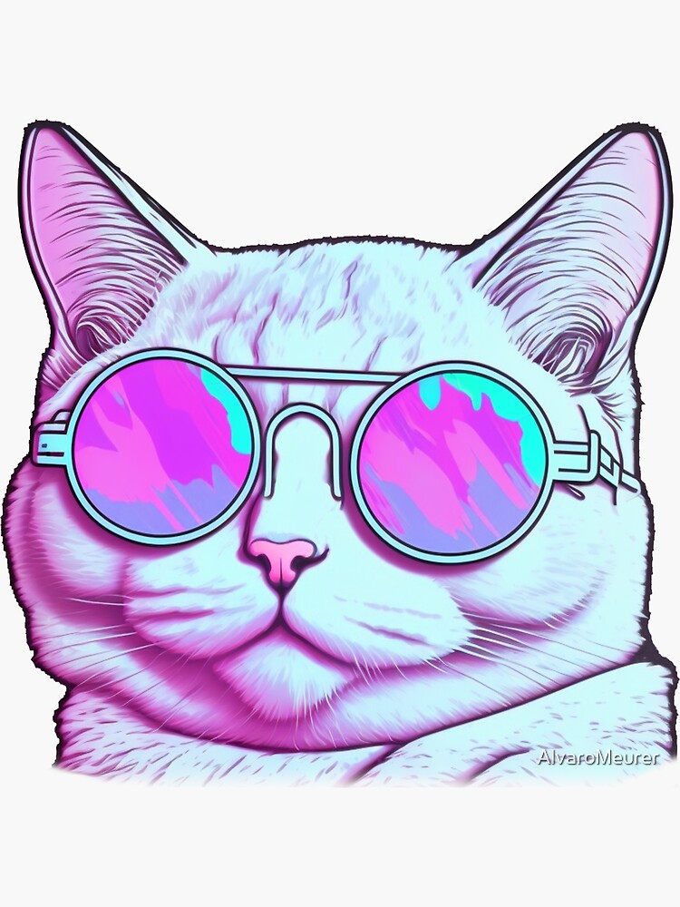 "Cat Trippy Funny meme" Sticker for Sale by AlvaroMeurer | Redbubble
