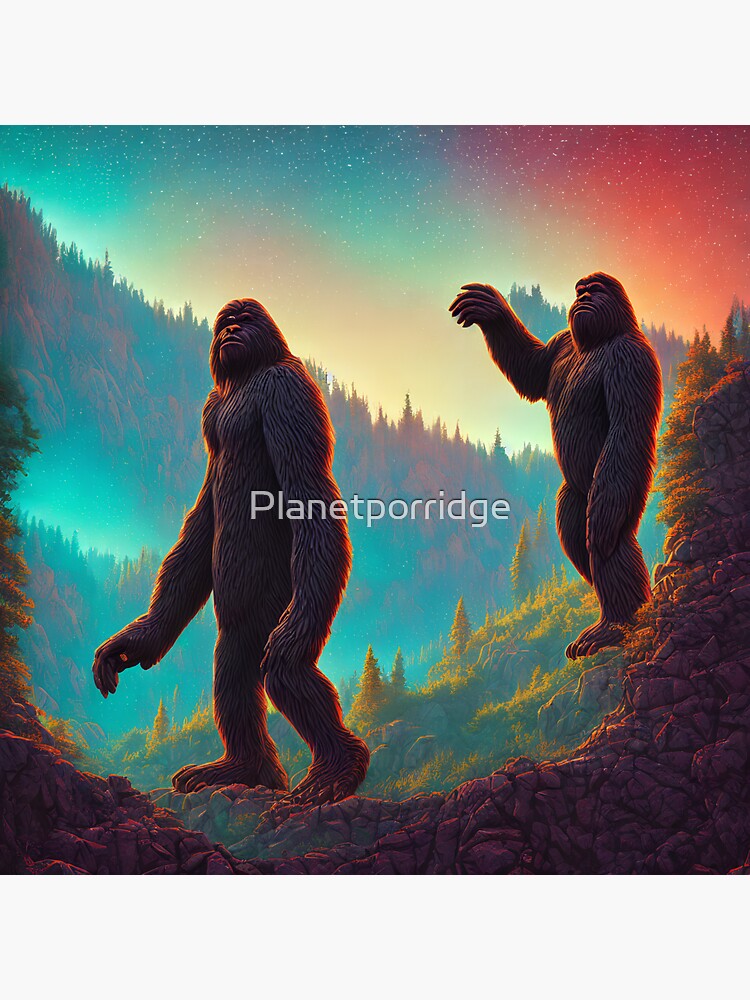 "The Bigfoot Brothers" Sticker for Sale by Planetporridge | Redbubble