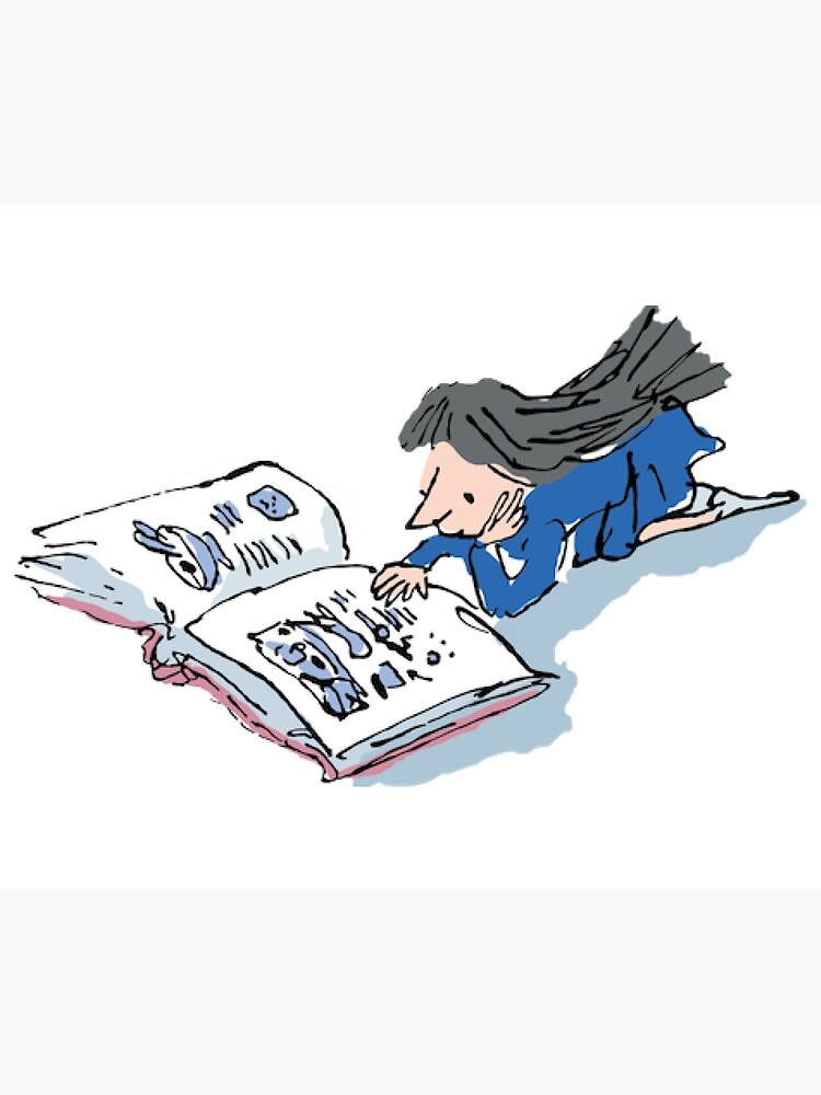 "Matilda reading the newspaper - Roald Dahl & Quentin Blake" Poster for ...