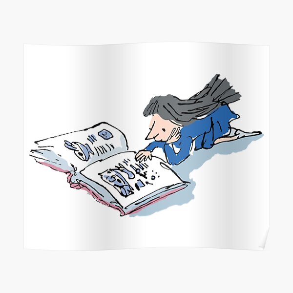 "Matilda reading the newspaper - Roald Dahl & Quentin Blake" Poster for ...