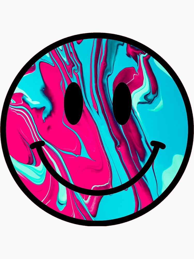 "Blue And Pink Tiedye Smiley Face , Hippie ,Tiedye, Trippy ,Psychedelic ...