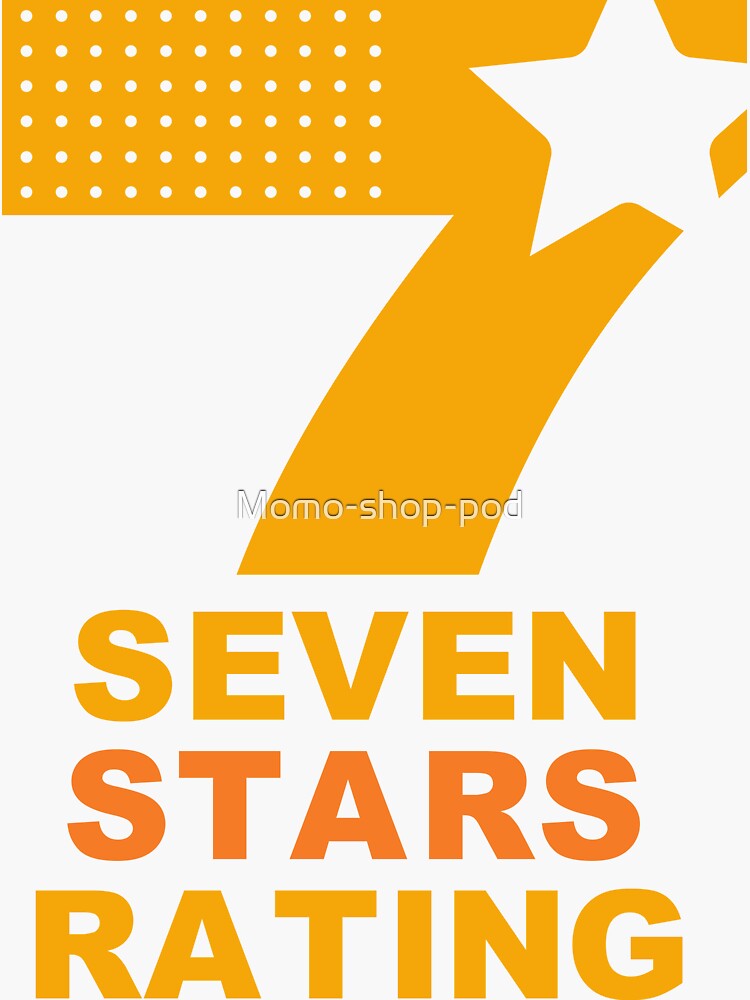 "Seven 7 Stars Rating " Sticker for Sale by Momo-shop-pod | Redbubble