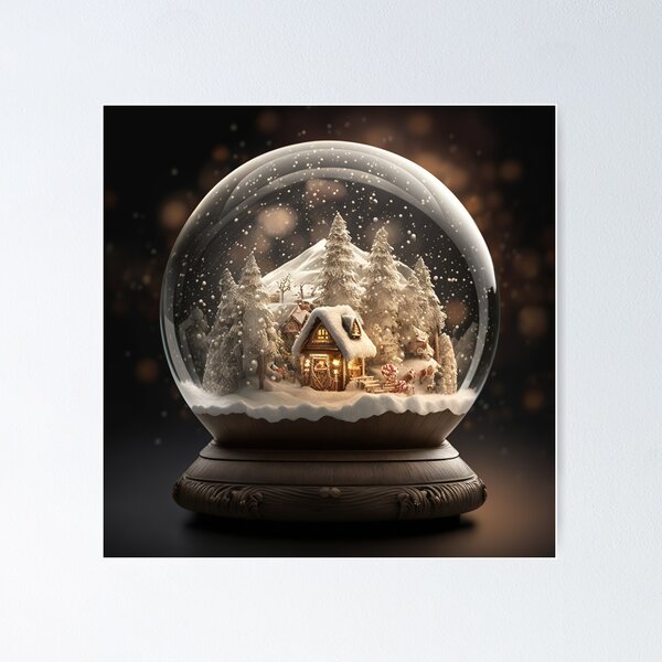 Poster for Sale mit "Winter-Cottage-Schneekugel" von Mr-Ordinary ...