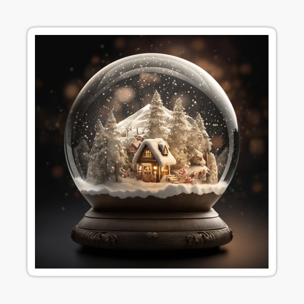 "Winter Cottage Snow Globe" Sticker for Sale by Mr-Ordinary | Redbubble