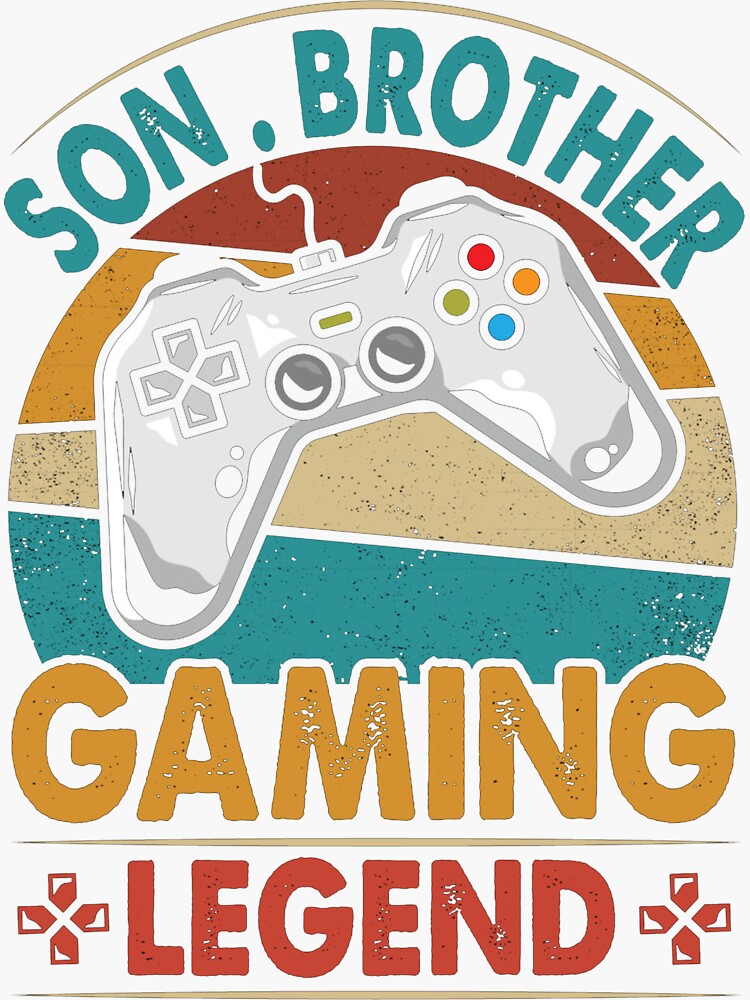 "Son Brother Gaming Legend Game Lover T Shirt" Sticker for Sale by Dr ...