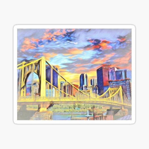 "Pittsburgh Sixth Street Bridge" Sticker for Sale by Venturiart | Redbubble
