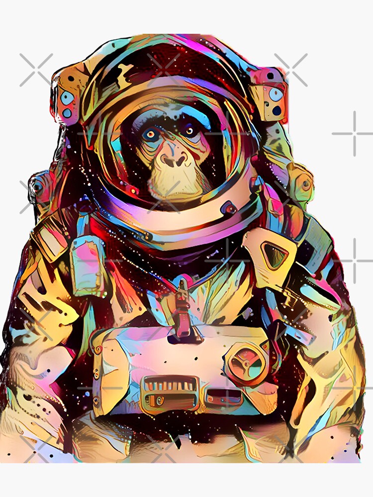 "Space Chimp" Sticker for Sale by AintJames | Redbubble