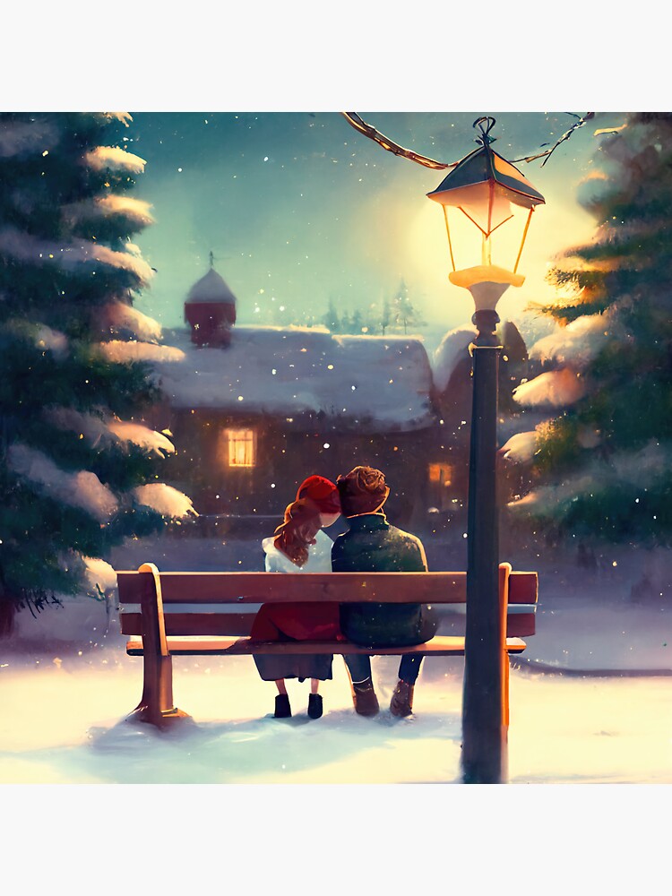 "Holiday Christmas Couple" Sticker for Sale by Mr-Ordinary | Redbubble