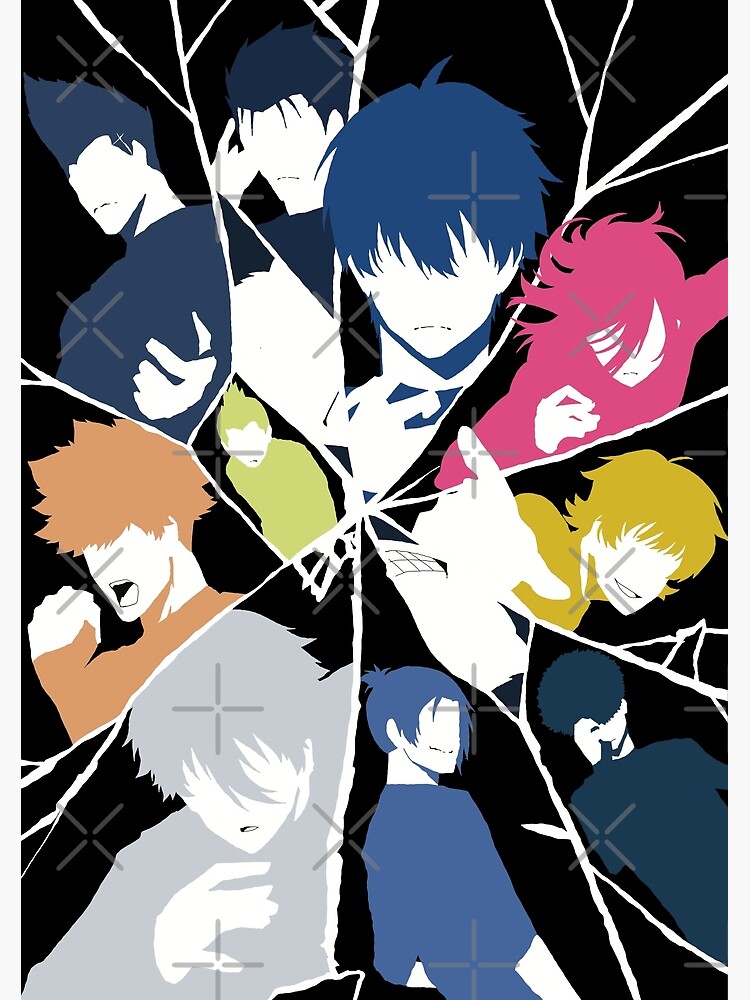 "Blue lock all main characters in minimalist and aesthetic vector art ...