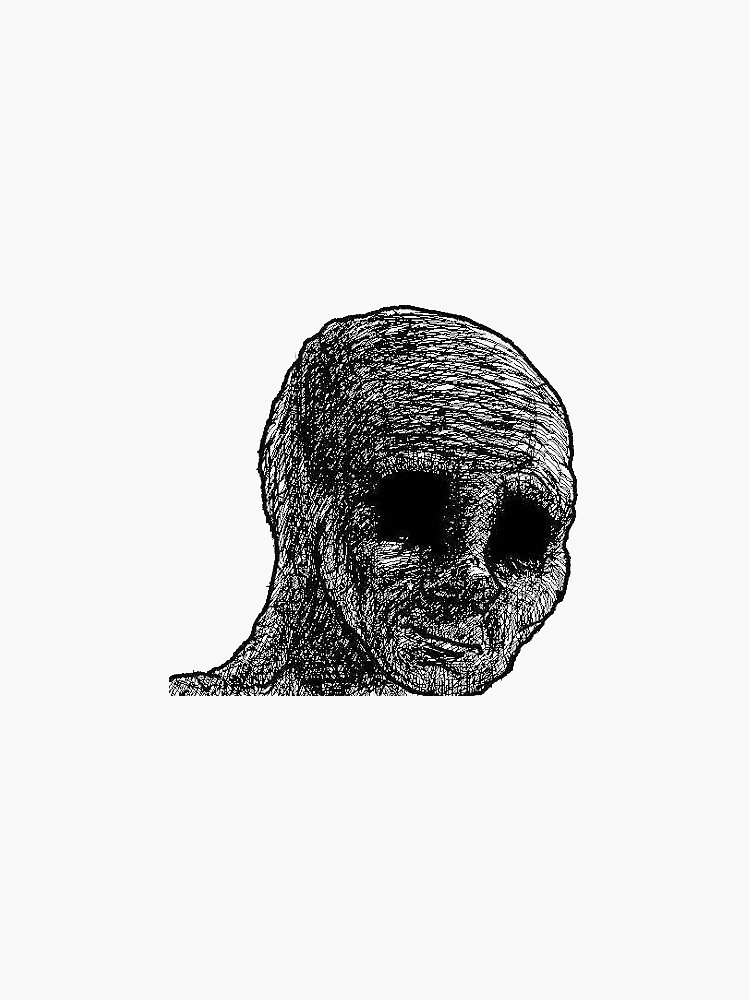 "Existential Crisis Wojak Meme" Sticker for Sale by Eyepatch0806 ...