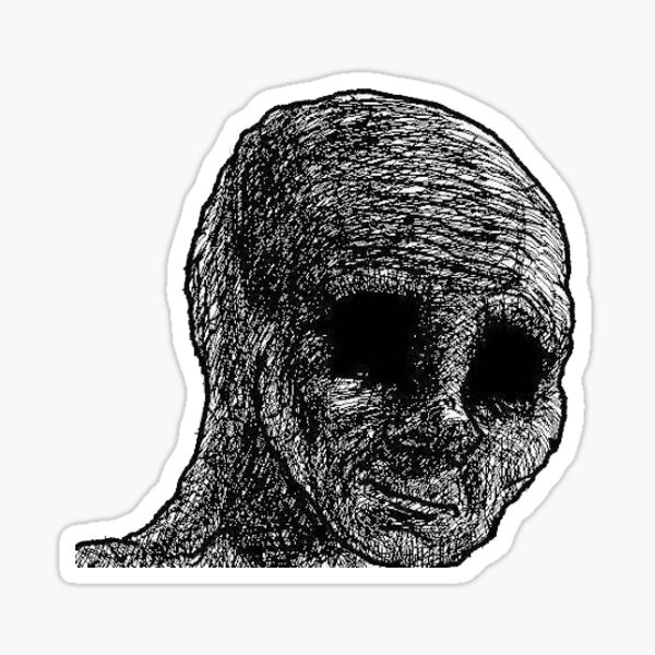 "Existential Crisis Wojak Meme" Sticker for Sale by Eyepatch0806 ...