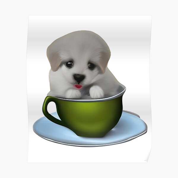 "Tea cup puppy Artwork" Poster for Sale by CorneliusDesign | Redbubble