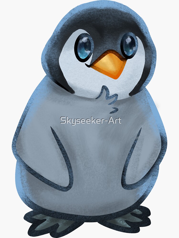 "Winter Penguin Transparent" Sticker for Sale by Skyseeker-Art | Redbubble