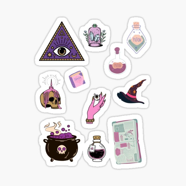 "Aesthetic Witch Stickers" Sticker for Sale by HauntedWitch | Redbubble