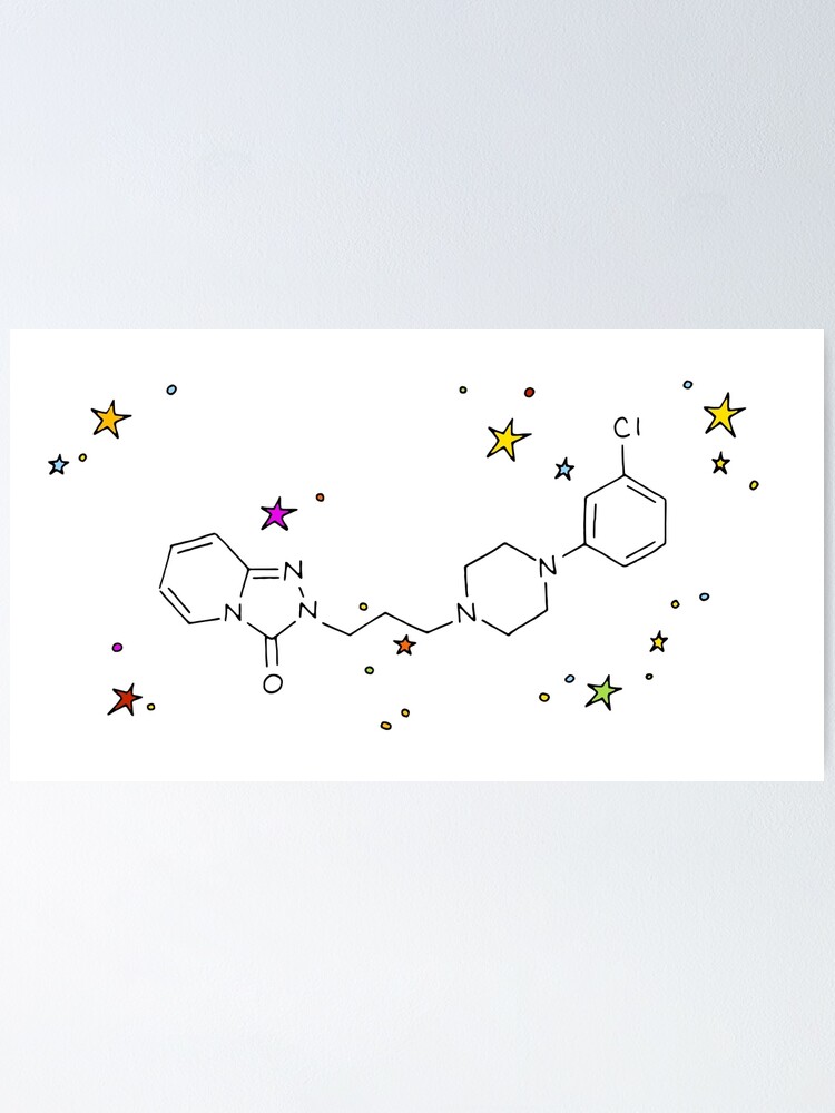 Póster «Fórmula estructural de trazodona (Desyrel, Desyrel Dividose ...