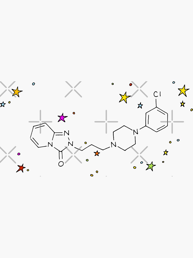 "Trazodone (Desyrel, Desyrel Dividose, Oleptro) structural formula with ...
