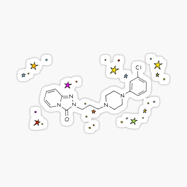 "Trazodone (Desyrel, Desyrel Dividose, Oleptro) structural formula with ...