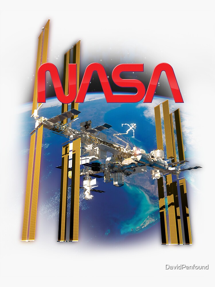 "ISS International Space Station " Sticker for Sale by DavidPenfound ...