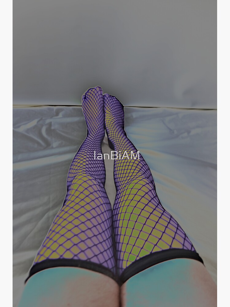 "Purple Fishnet Stockings 001" Sticker for Sale by IanBiAM | Redbubble