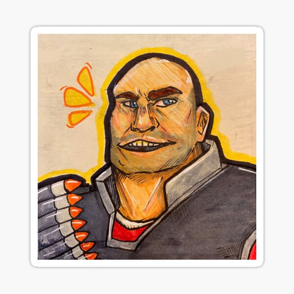 "Heavy Weapons Guy (traditional)" Sticker for Sale by Skyseeker-Art ...