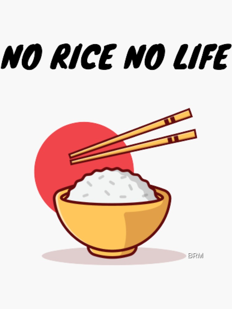 "No Rice No Life, Cute Rice Cooker Asian Food" Sticker for Sale by FROM ...
